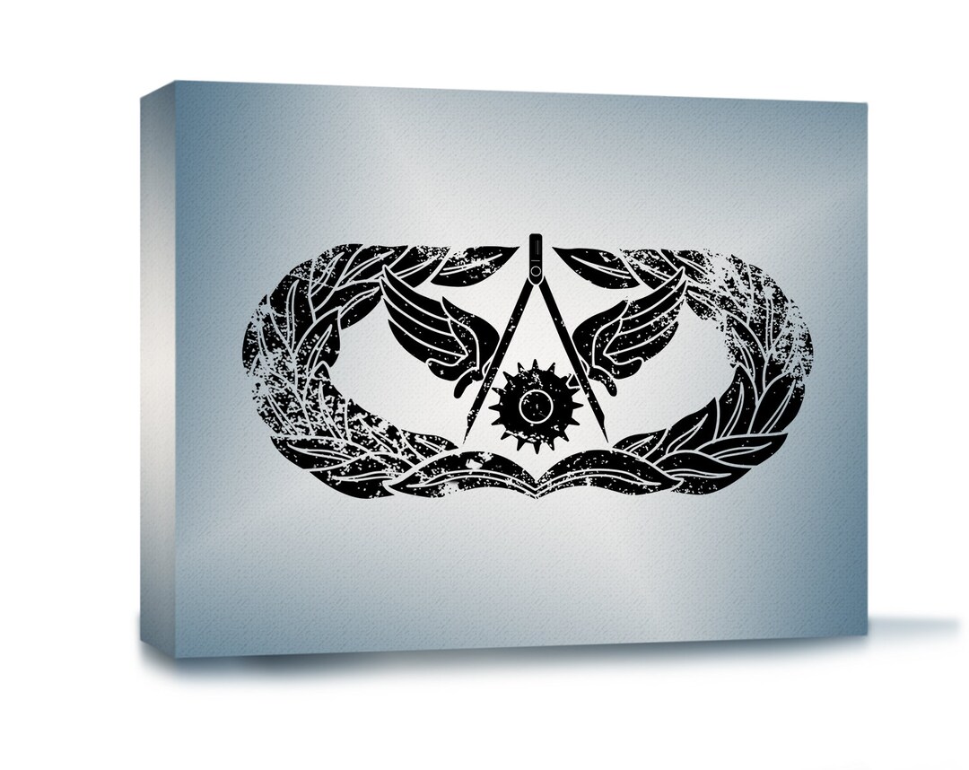 Air Force Civil Engineer Badge Gallery Wrapped Canvas - Etsy