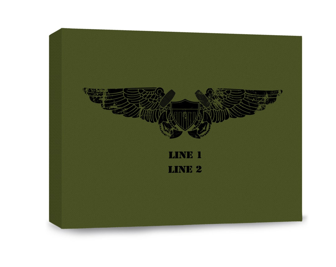 Navy Flight Officer Badge Customizable Gallery Wrapped Canvas - Etsy