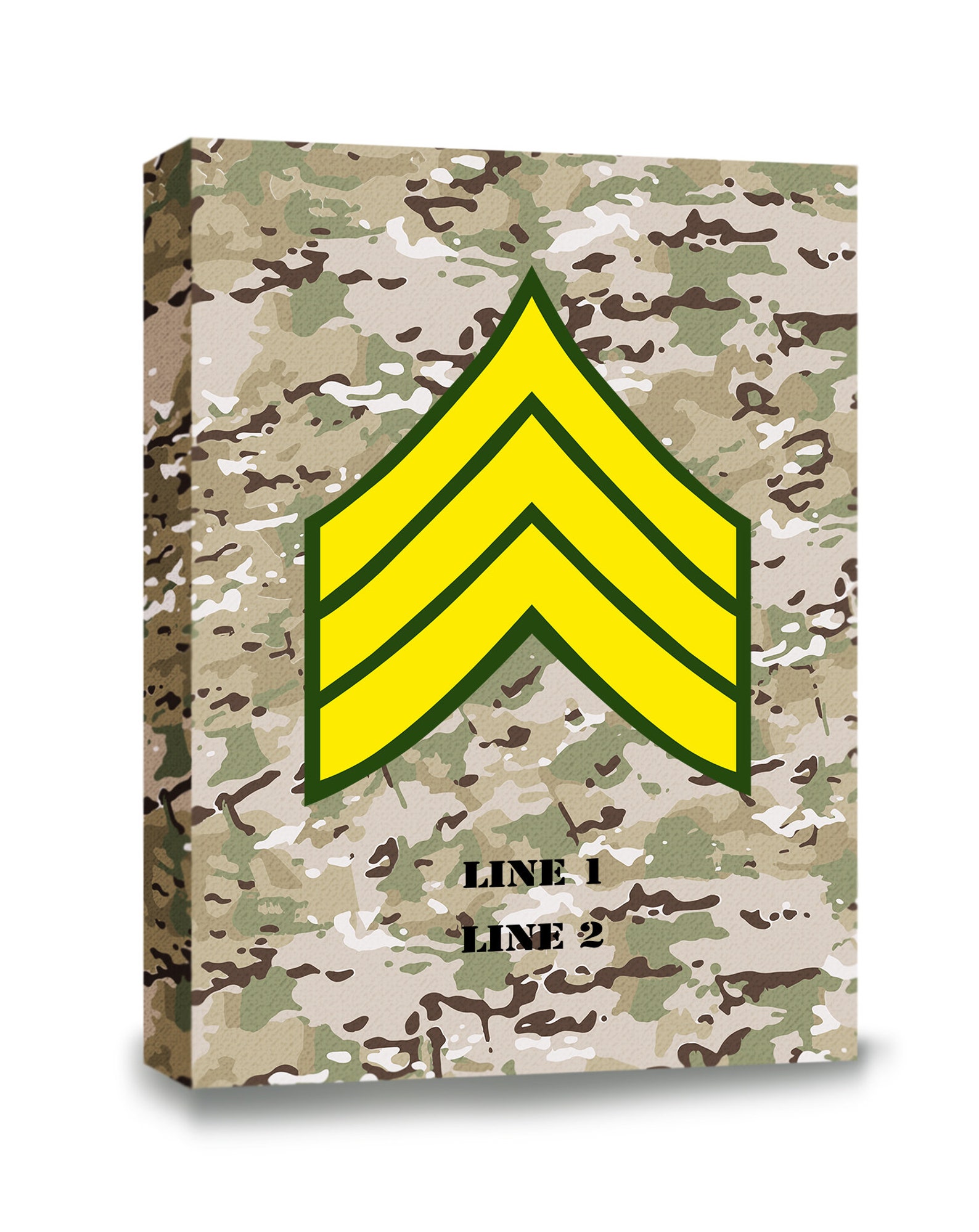 Army E5 Sergeant Rank Customizable Gallery Wrapped Canvas | Etsy