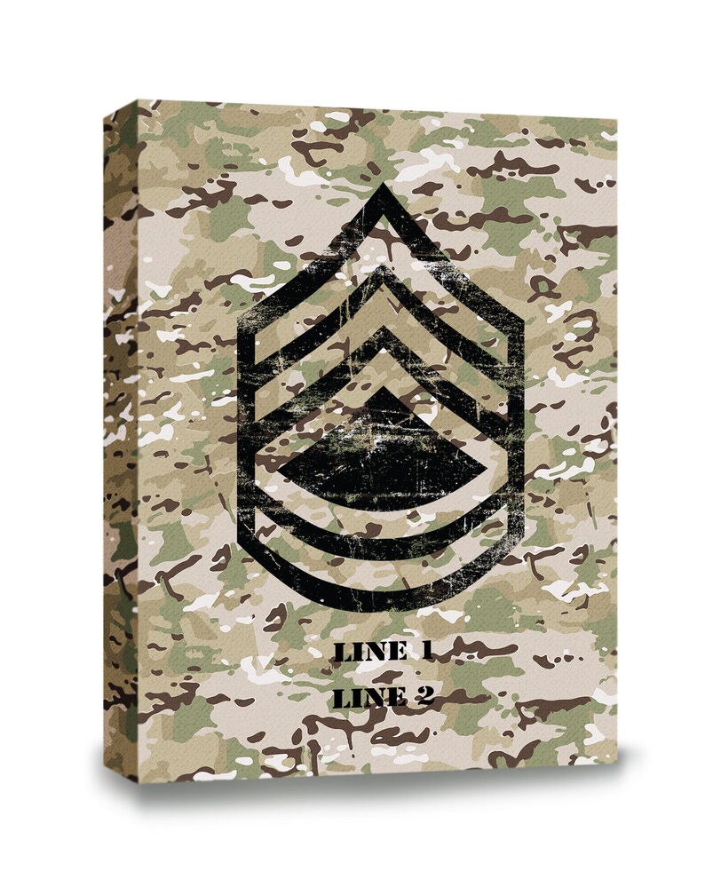 Army E7 Sergeant First Class Rank Customizable Gallery Wrapped | Etsy