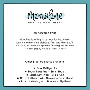 Monoline Lettering for Beginners, Intro to Lettering Practice Sheets ...