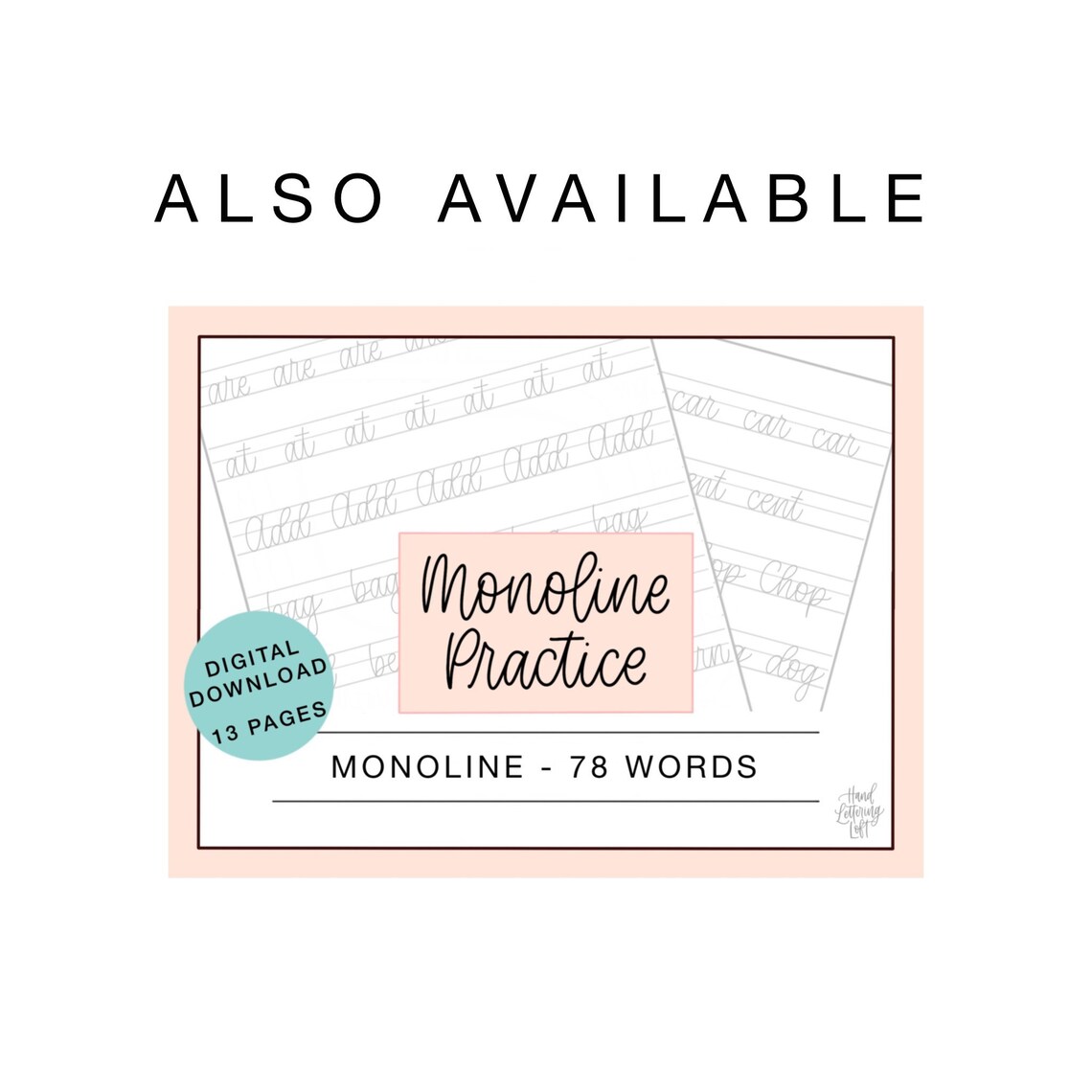 Monoline Lettering for Beginners Intro to Lettering Practice - Etsy