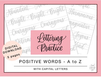 Bounce Lettering Practice Sheets Digital Download, Learn Modern ...