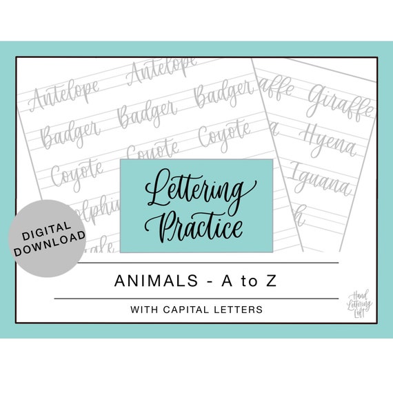 Bounce Lettering Practice Sheets Digital Download Learn - Etsy