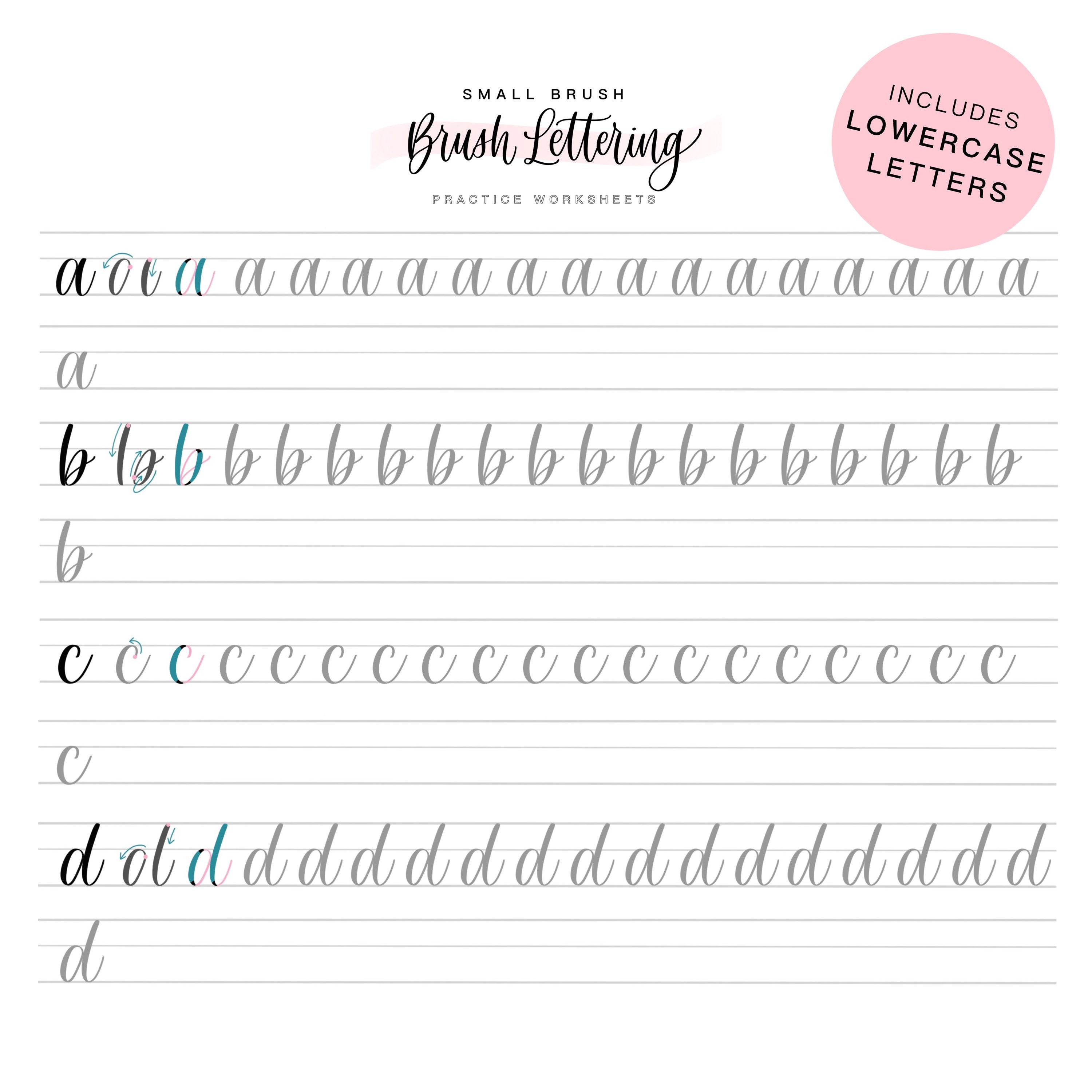 Lowercase Brush Lettering for Beginners Small Brush Letters - Etsy