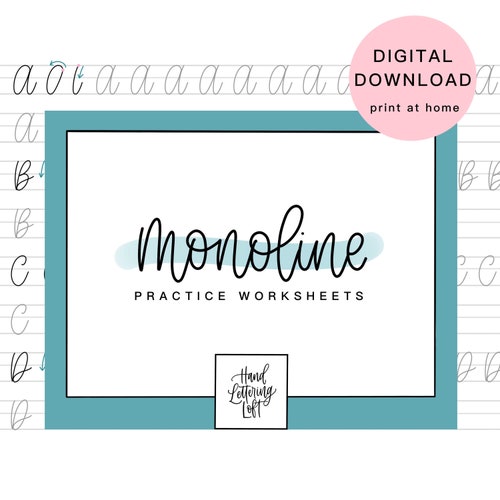 Monoline Words Practice for Beginners Intro to Lettering - Etsy
