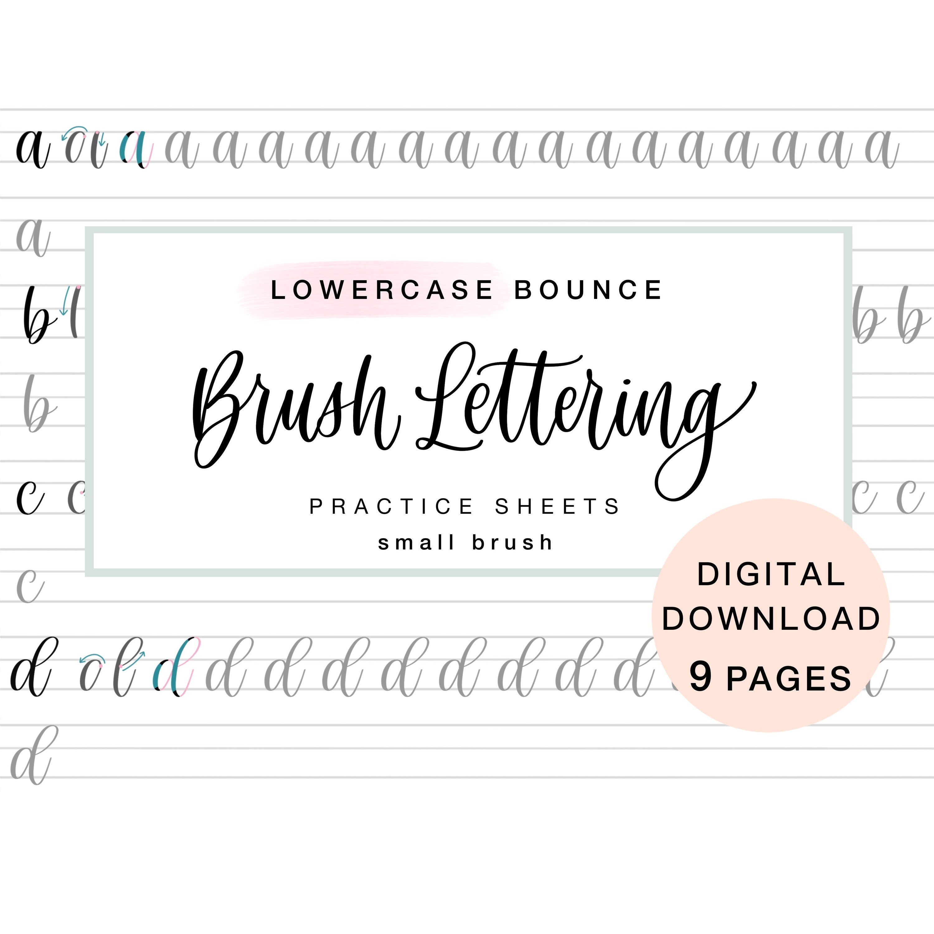 Lowercase Bounce Brush Lettering Small Brush Pen Beginner | Etsy