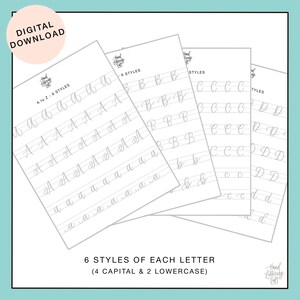 Alphabet Lettering Practice Sheets, Digital Download, Modern ...