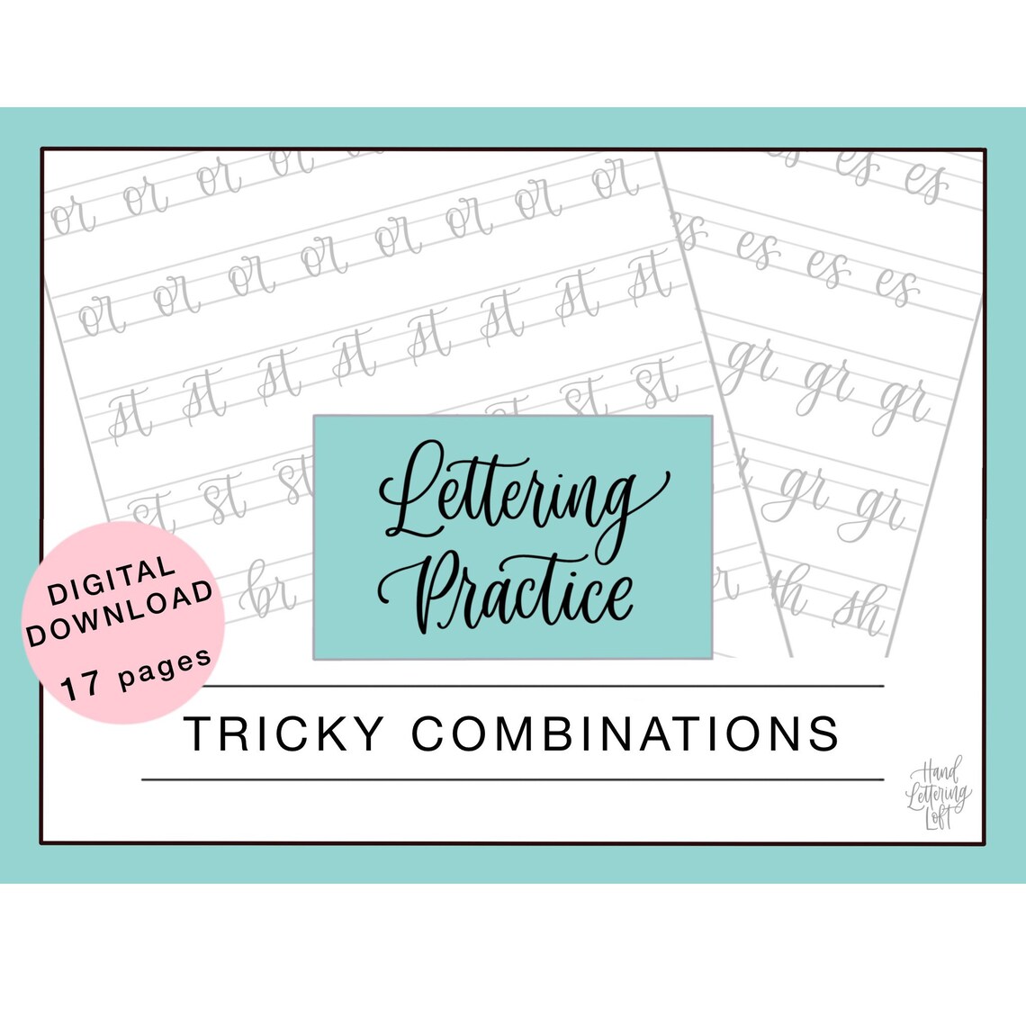 Tricky Lettering Connections Practice Sheets Digital Download, Bounce ...