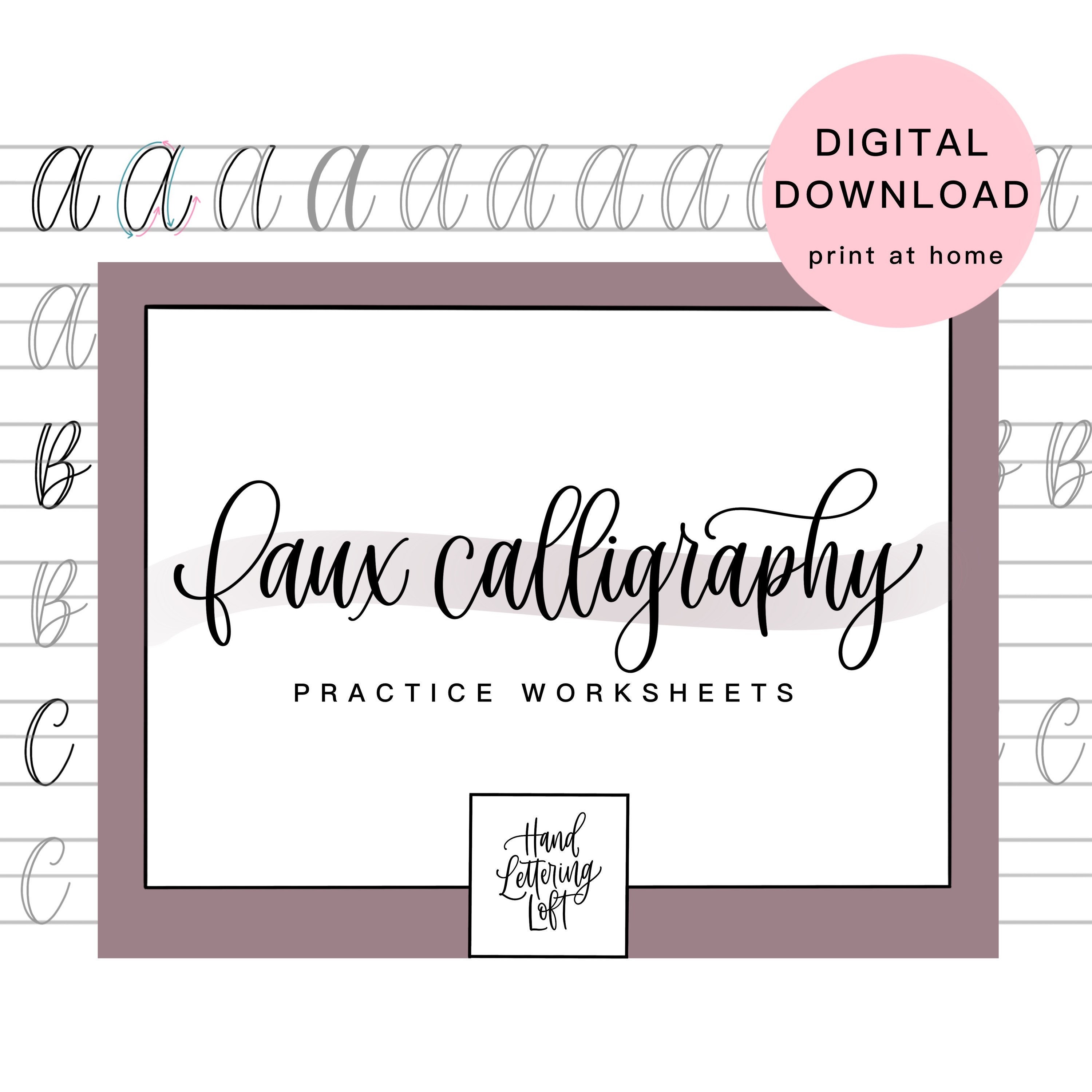 Faux Calligraphy for Beginners Intro to Lettering Practice - Etsy
