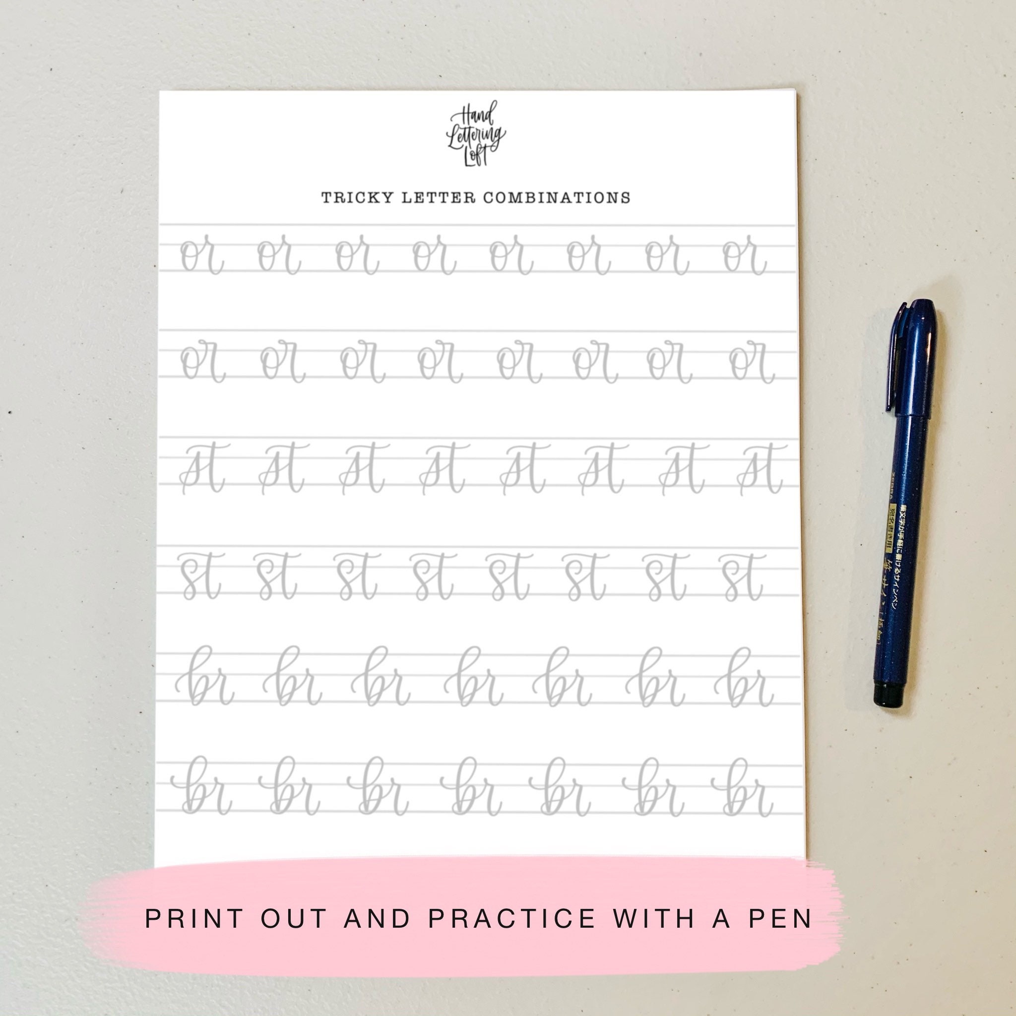 Tricky Lettering Connections Practice Sheets Digital Download, Bounce ...