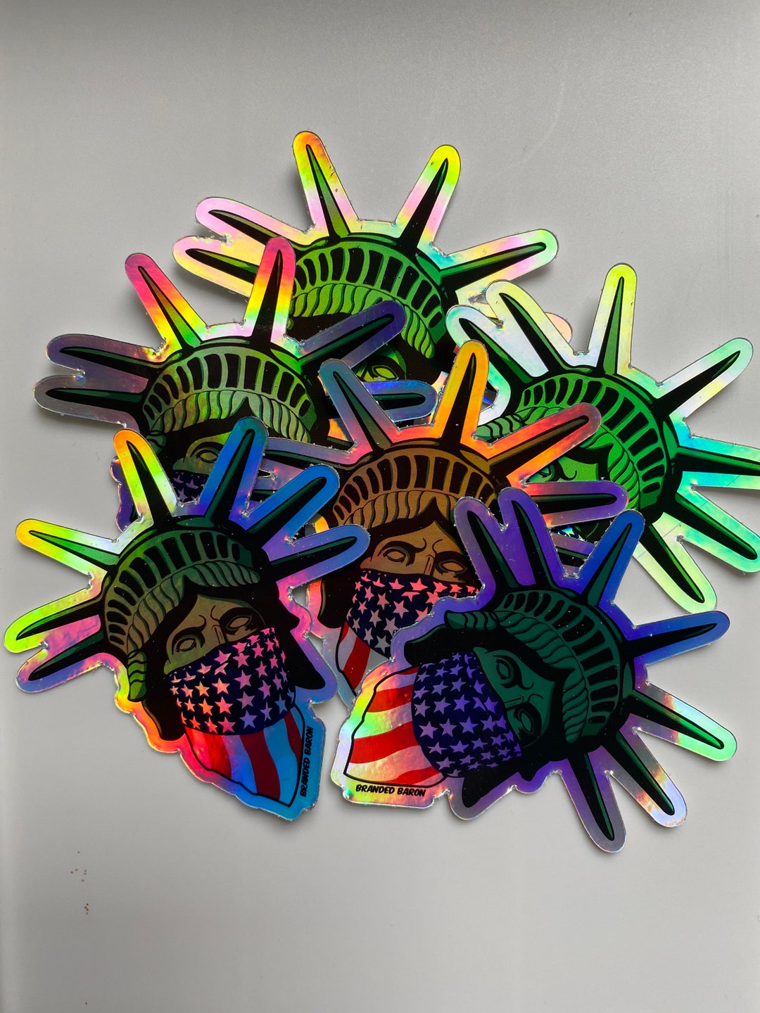Statue of Liberty USA Bandana Holographic Sticker - Etsy