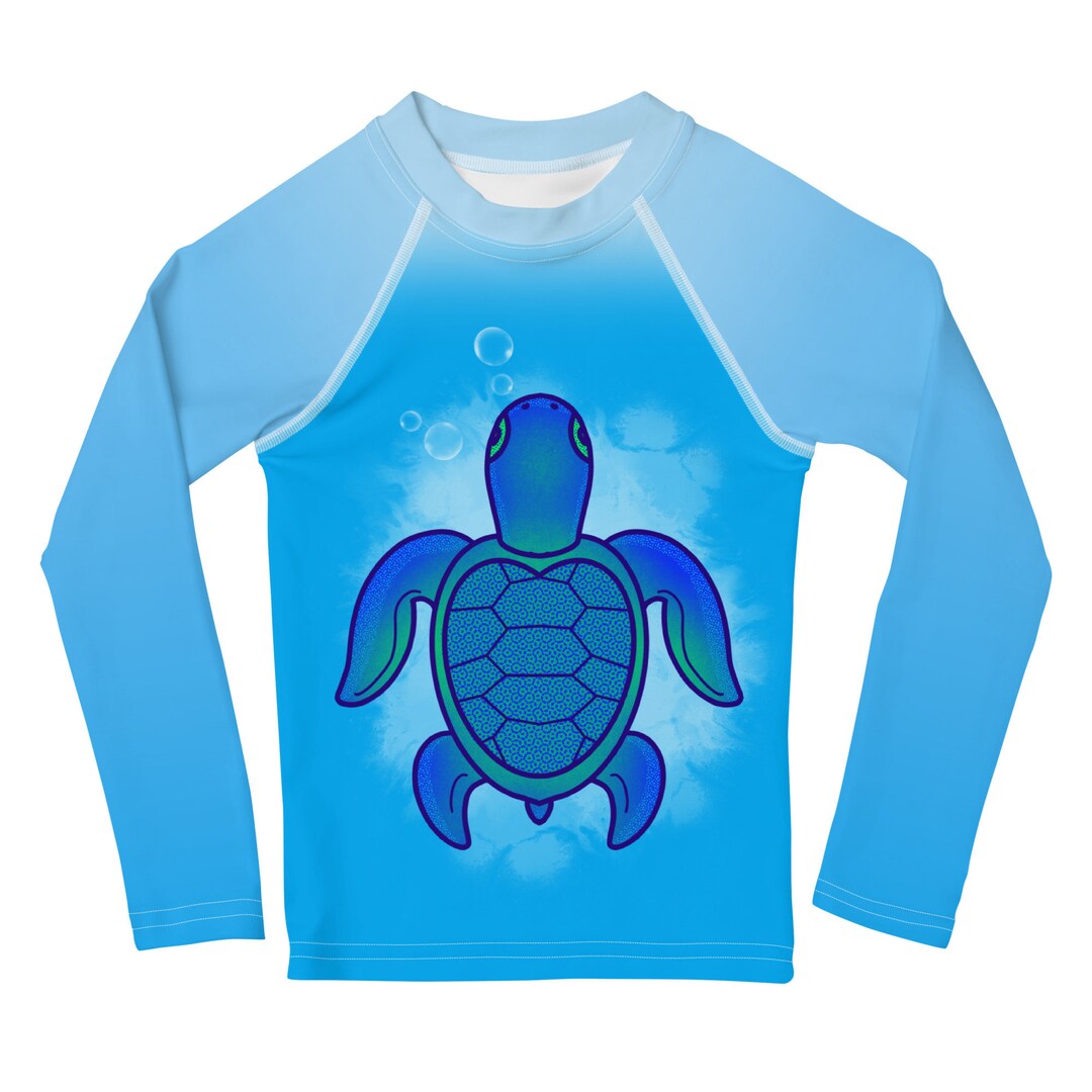 Sea Turtle Kids Rash Guard - Etsy