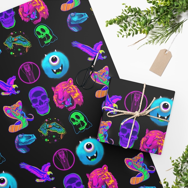 Neon Wrapping Paper - Etsy