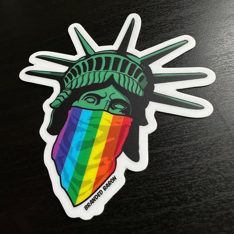 Statue of Liberty Rainbow Bandana Sticker - Etsy