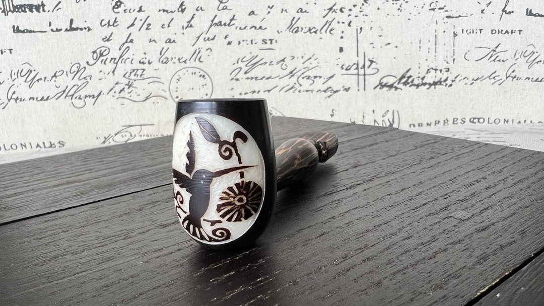 Hummingbird and Flower Smoking Pipe Handcrafted Smoking Bowl Handmade ...