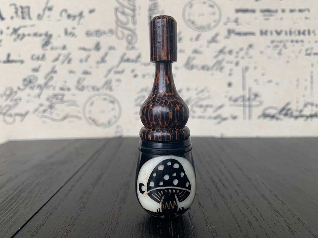 Mushroom Smoking Pipe Handmade Tagua Nut and Wood Pocket Pipe One of a ...