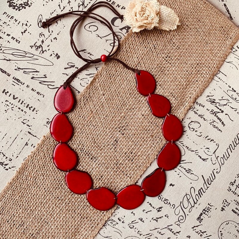 Red Bead Necklace - Etsy