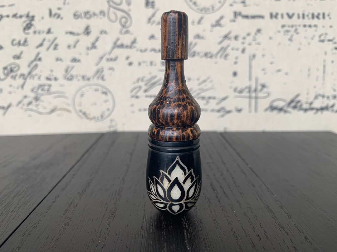 Lotus Flower Smoking Pipe Handmade Tagua and Wood Mini Pipe One of a ...