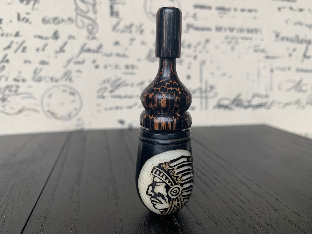 Native American Indian Chief Smoking Pipe Handmade Tagua and Wood ...