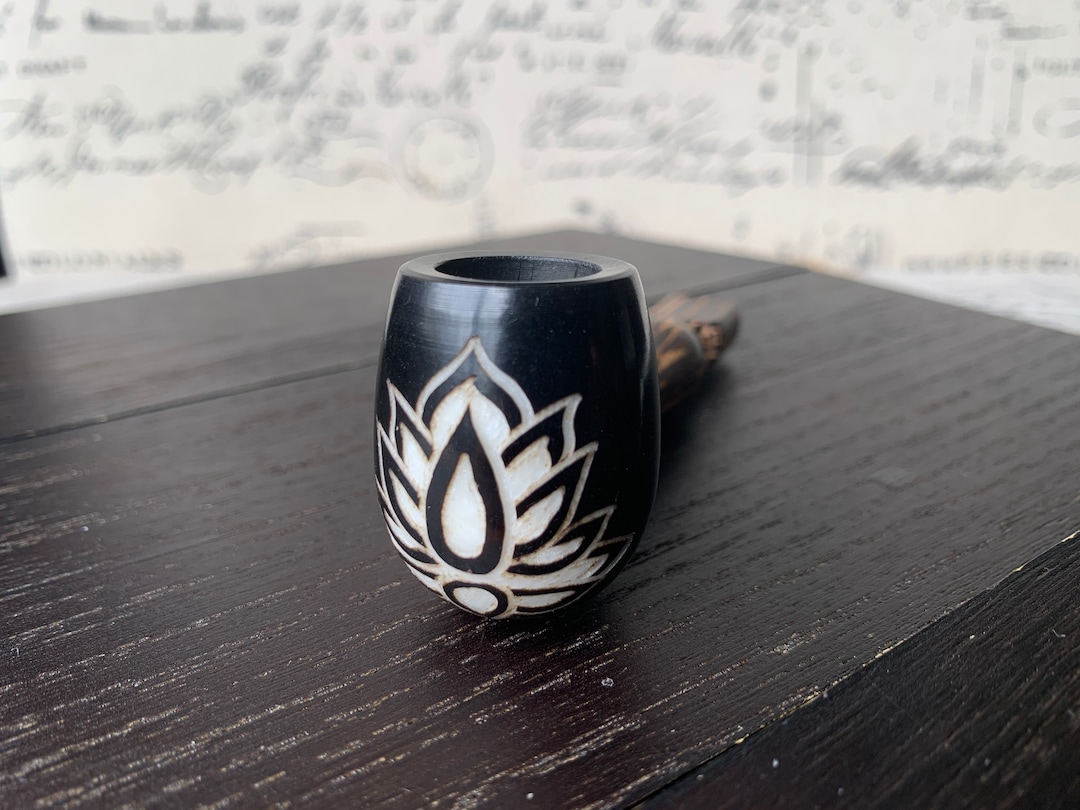 Lotus Flower Smoking Pipe Handcrafted Smoking Bowl Tagua Nut and Wood ...