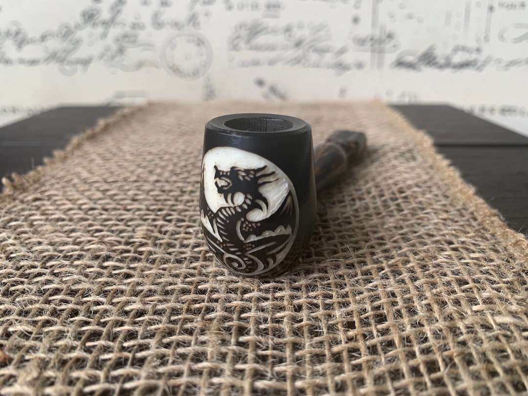 Dragon Smoking Pipe Handcrafted Smoking Bowl Handmade Tagua Nut and ...