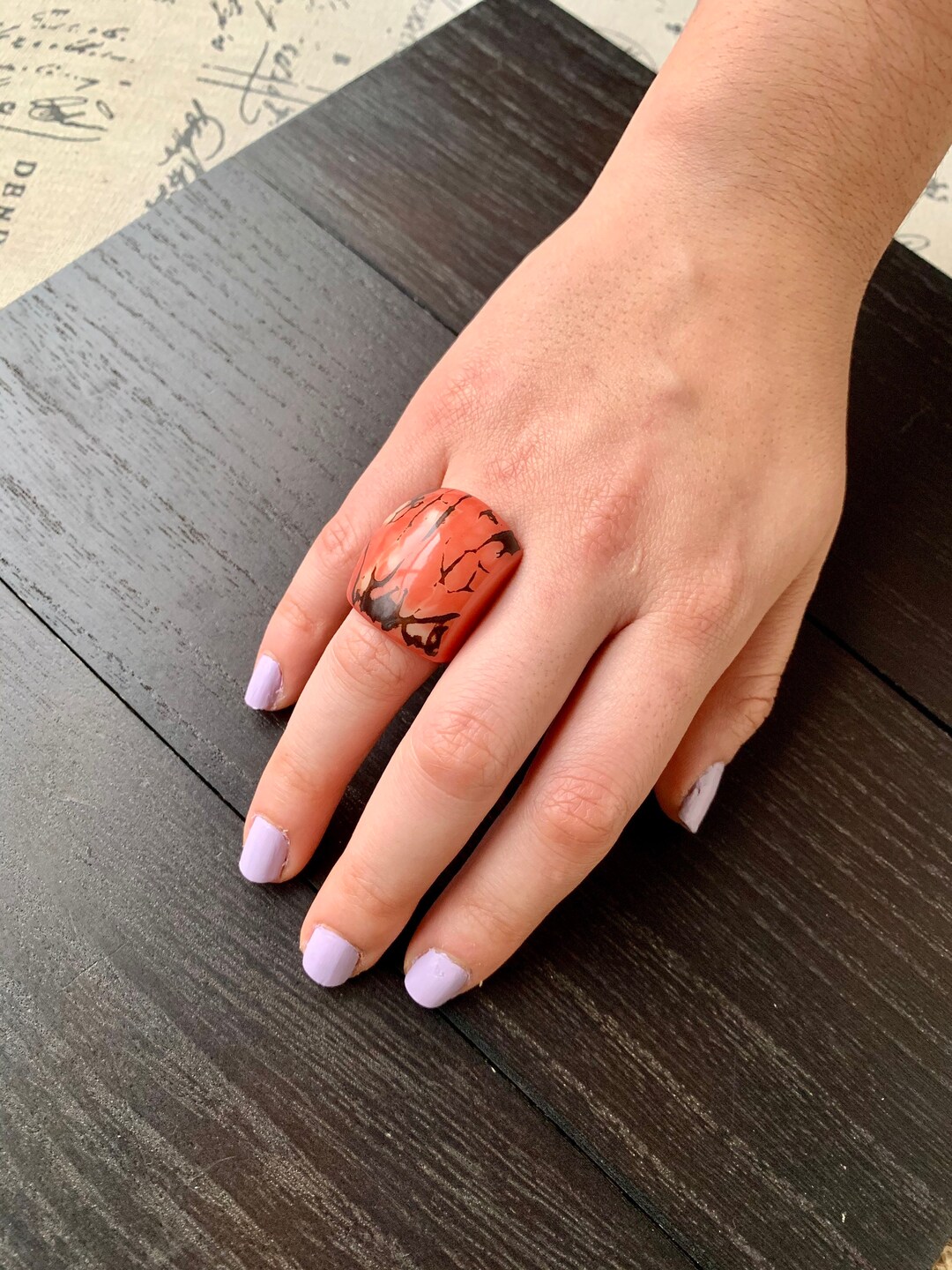 Coral Statement Tagua Ring Unusual Jewelry Cocktail Rings for Women ...