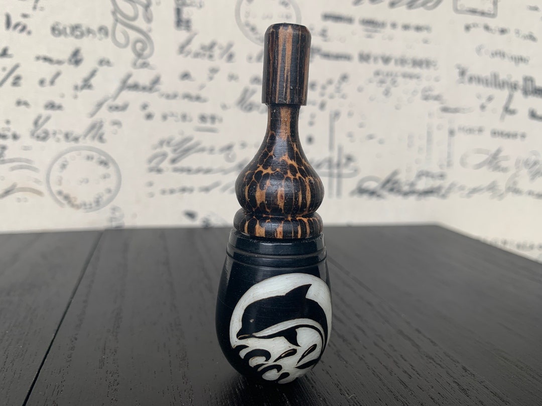 Hand Carved Dolphin Smoking Pipe, Tagua Nut & Wood, Organic Pocket Pipe ...