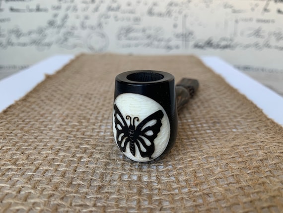 Butterfly Smoking Pipe Hand Carved Wooden Smoking Bowl | Etsy