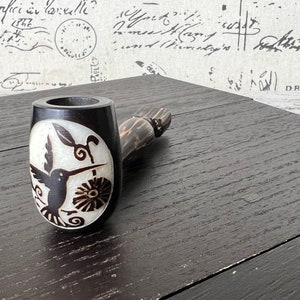 Hummingbird and Flower Smoking Pipe Handcrafted Smoking Bowl Handmade ...