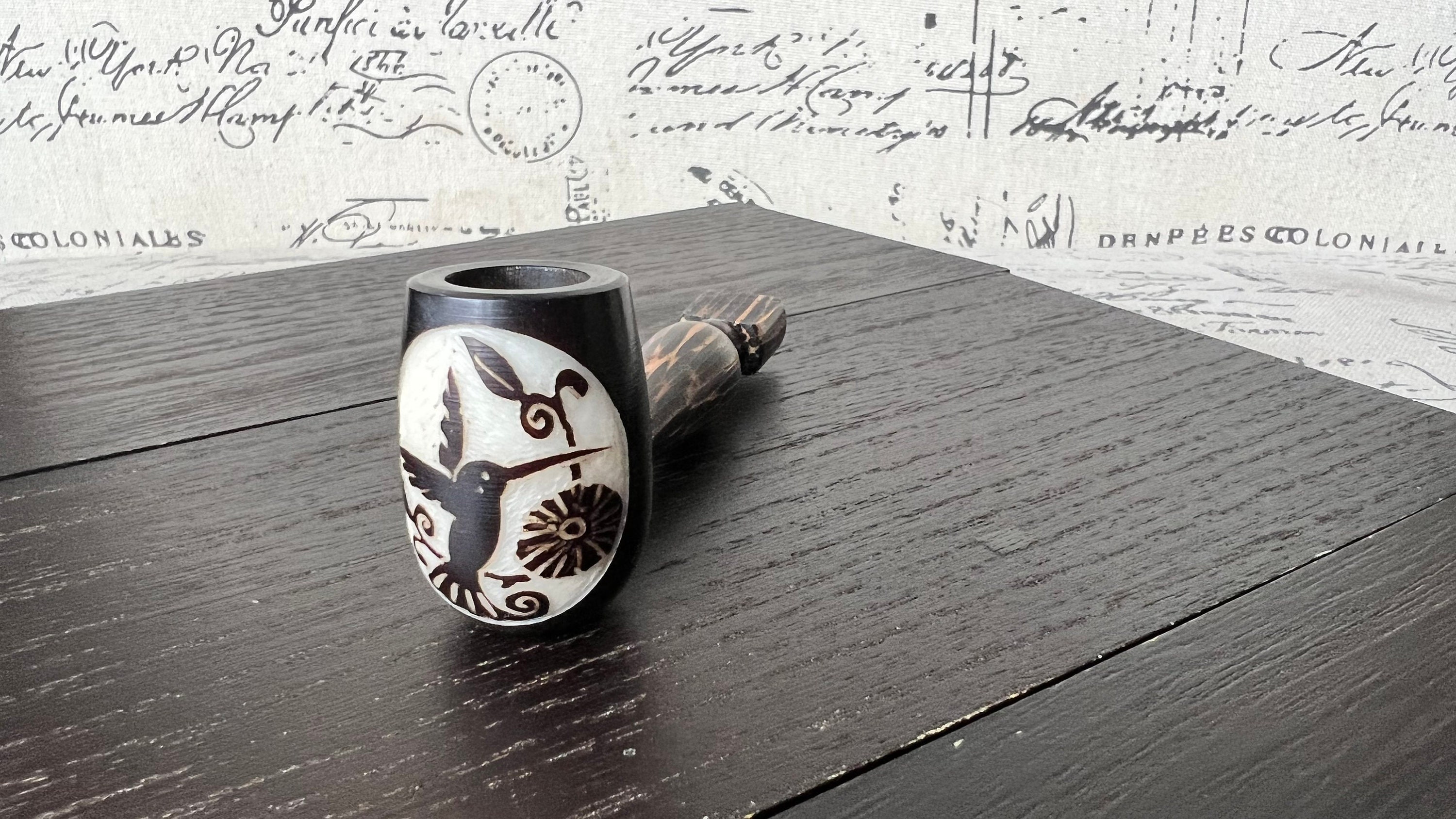Hummingbird and Flower Smoking Pipe Handcrafted Smoking Bowl Handmade ...