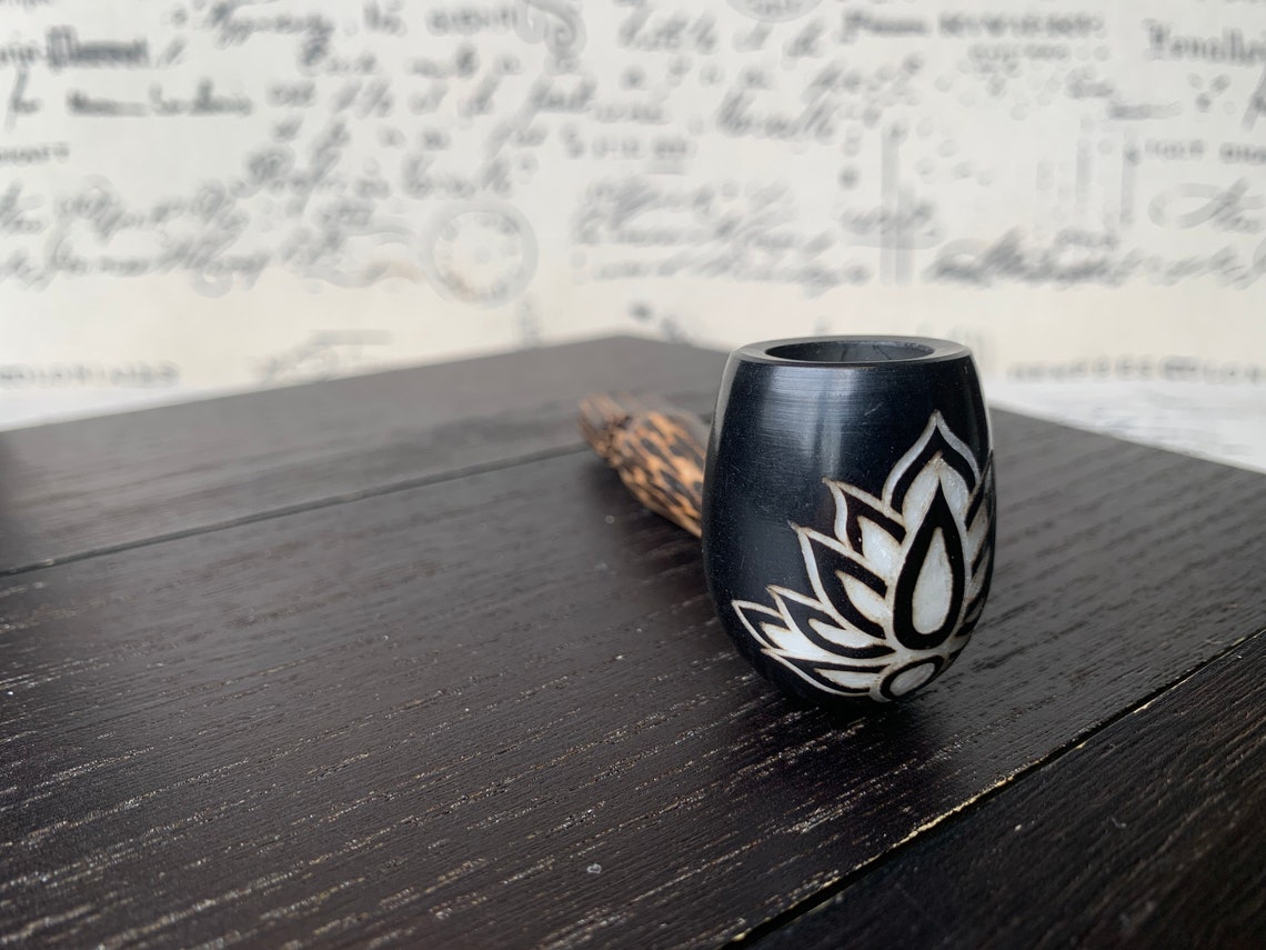 Lotus flower smoking pipe Handcrafted smoking bowl Tagua nut | Etsy