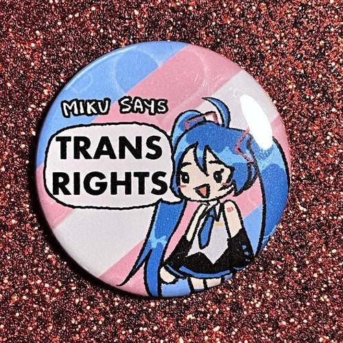 Trans Rights Miku Heart Button - Etsy