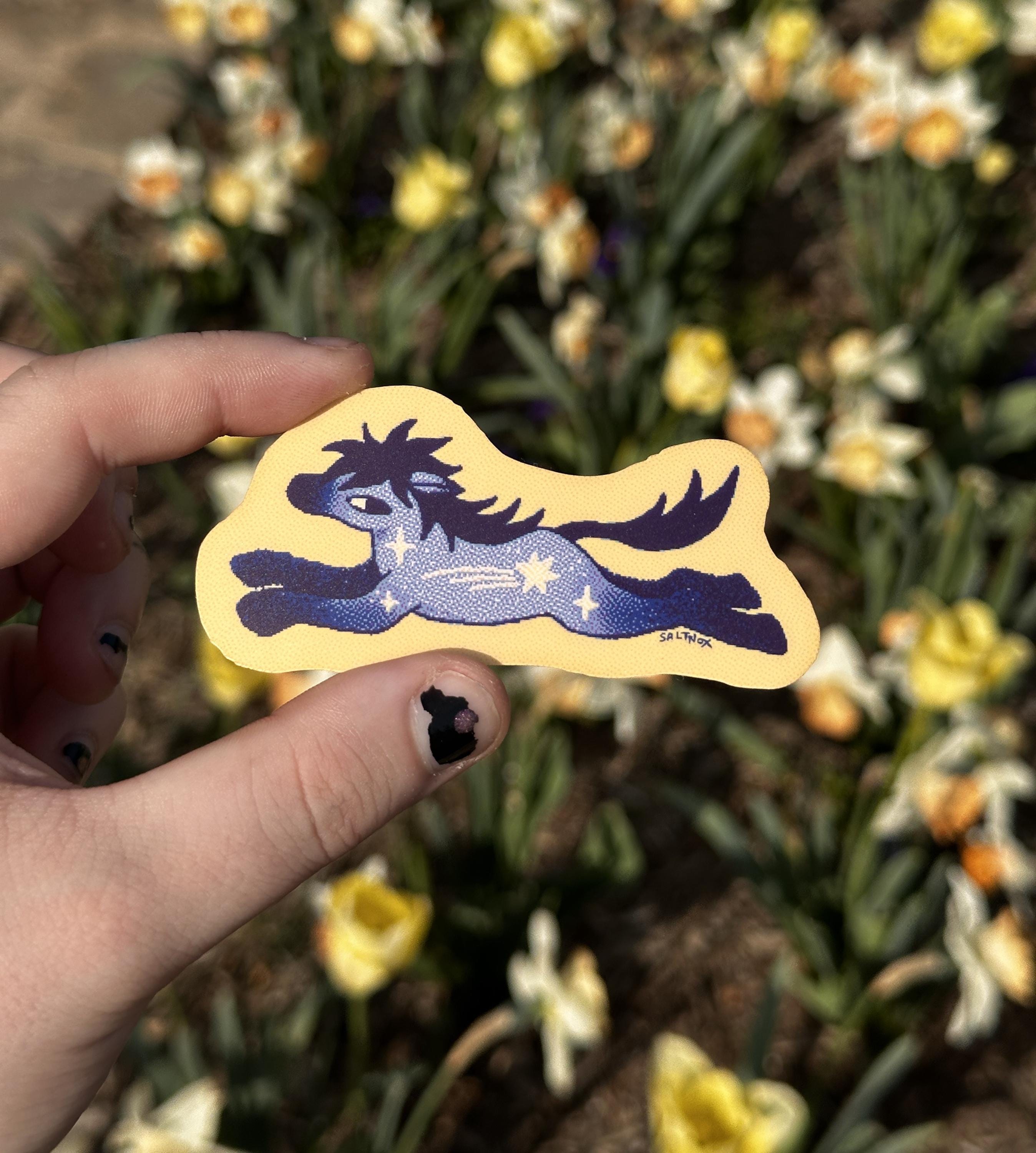 Pixely Pony Sticker | Handmade Fantasy Starry Horse Sticker - Etsy