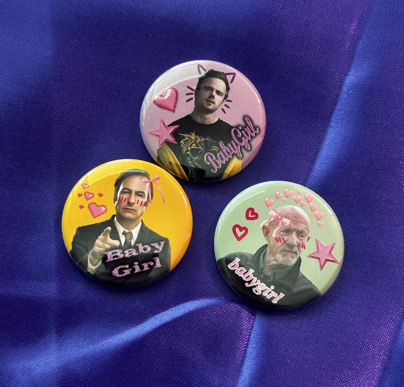 Breaking Bad Baby Girl 1.5" Pinback Buttons: Saul Goodman, Jesse ...