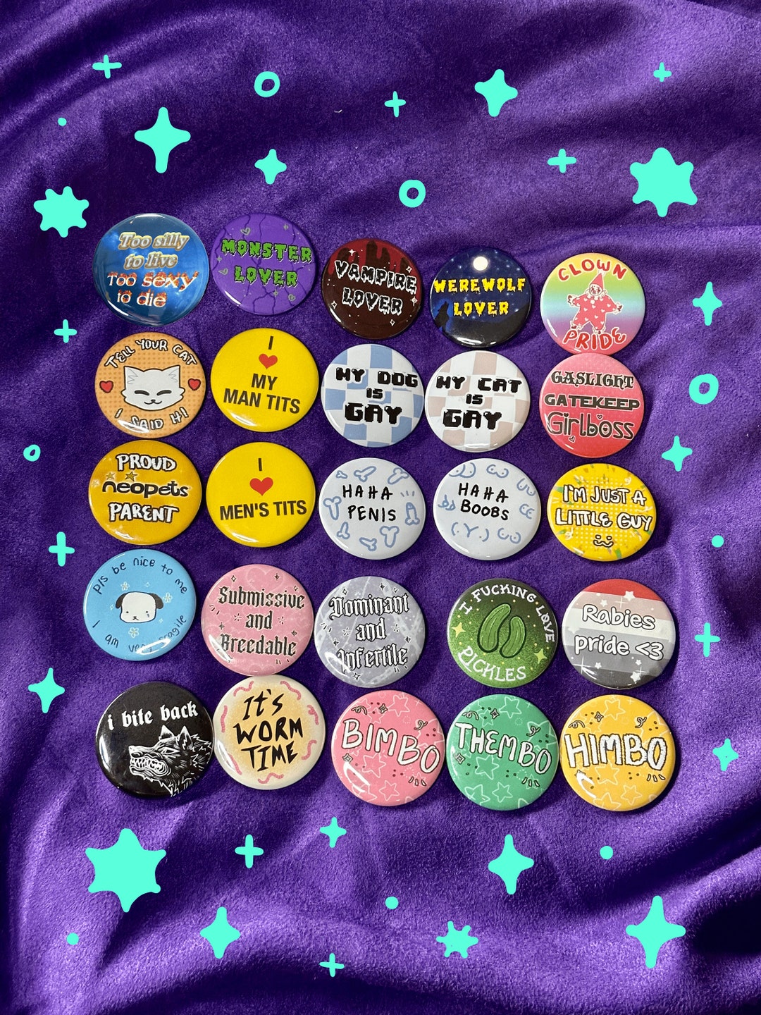 Misc. Silly Meme Buttons 1.5" || Funny Gifts - Etsy