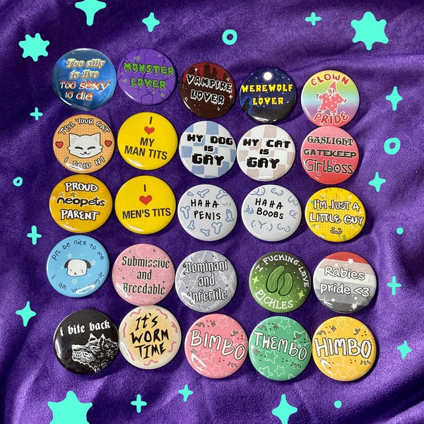 Funny Buttons - Etsy