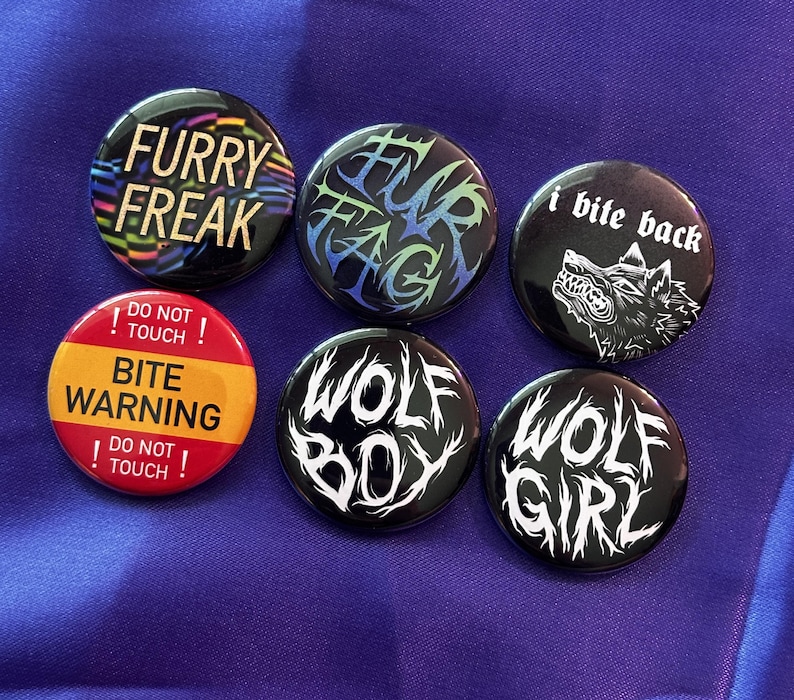 Furry Fandom Queer 1.5" Pinback Buttons - Etsy