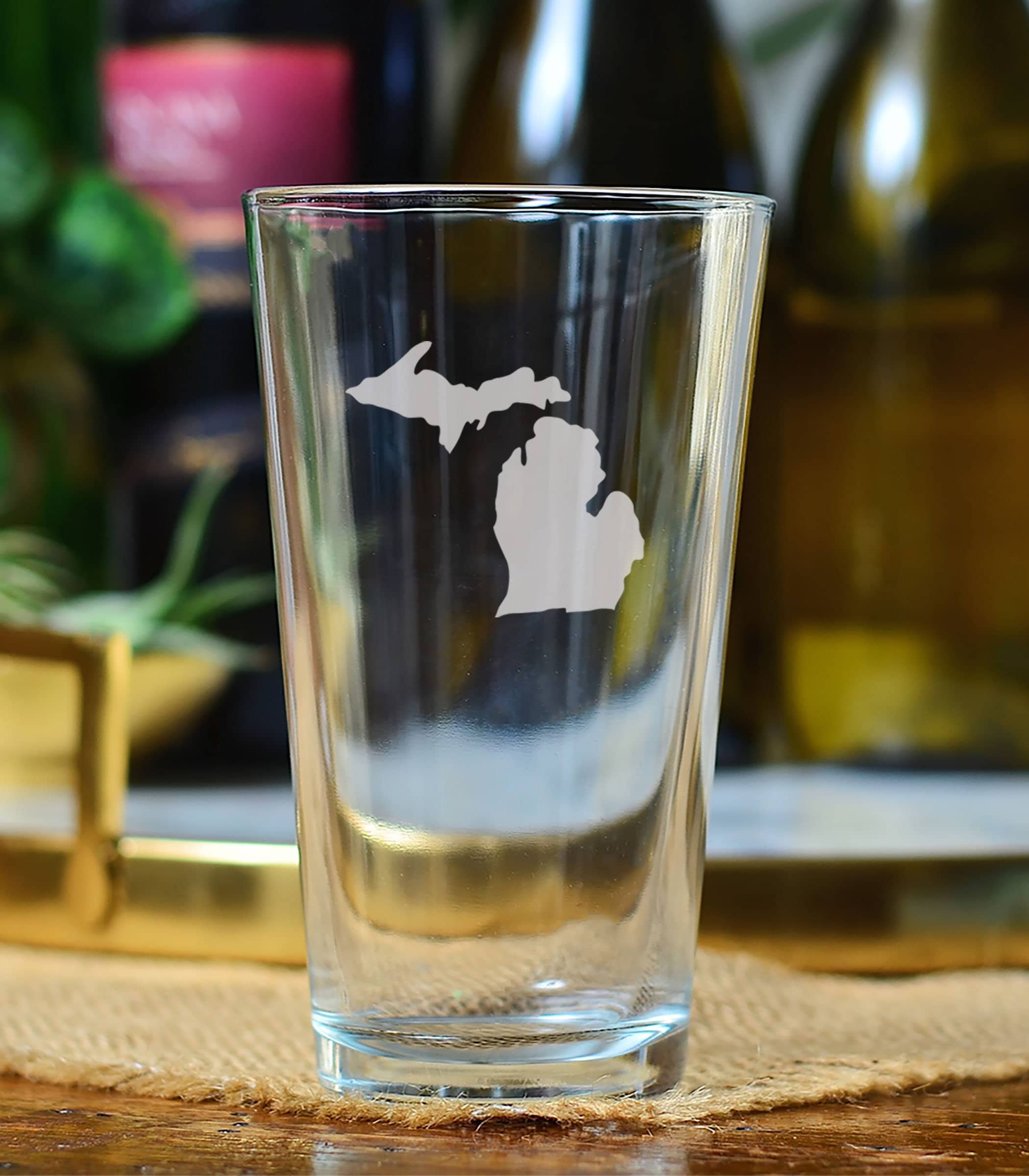 State of Michigan Glassware; University of Michigan Barware; Michigan ...