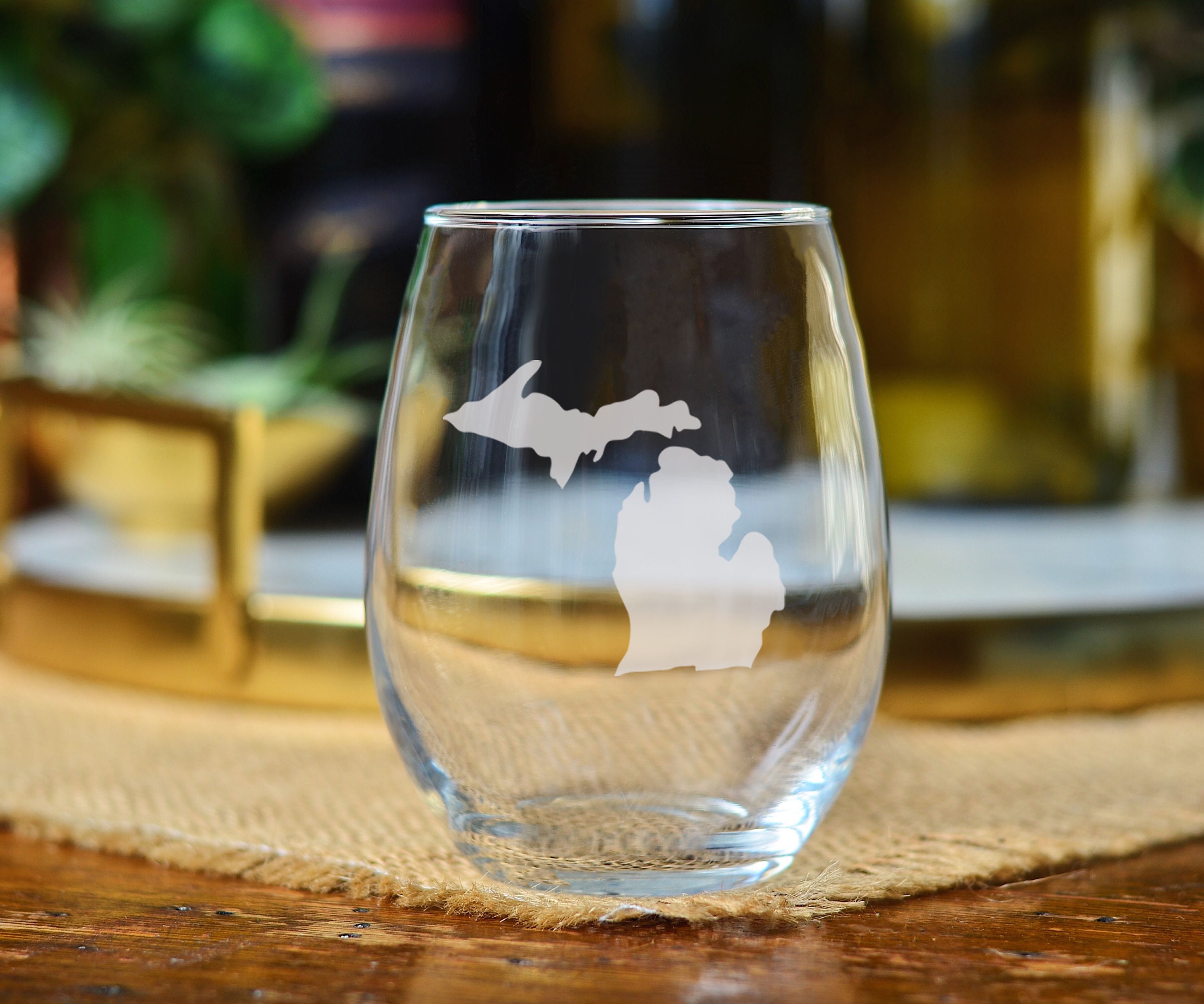 State of Michigan Glassware; University of Michigan Barware; Michigan ...
