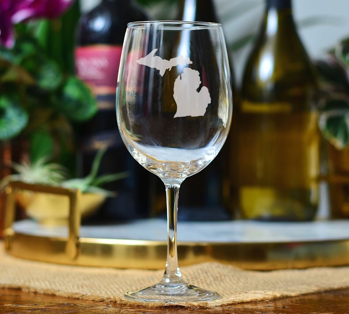 State of Michigan Glassware; University of Michigan Barware; Michigan ...