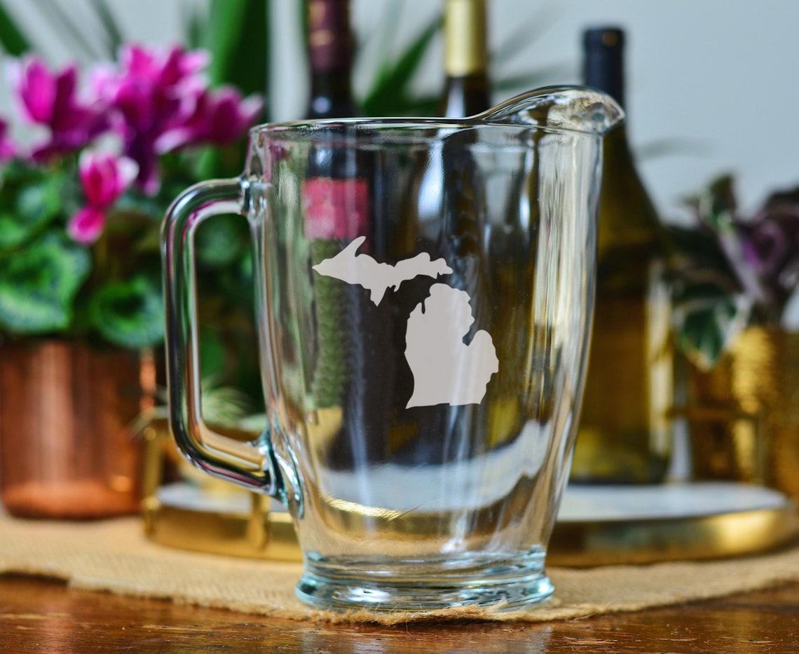 State of Michigan Glassware University of Michigan Barware - Etsy