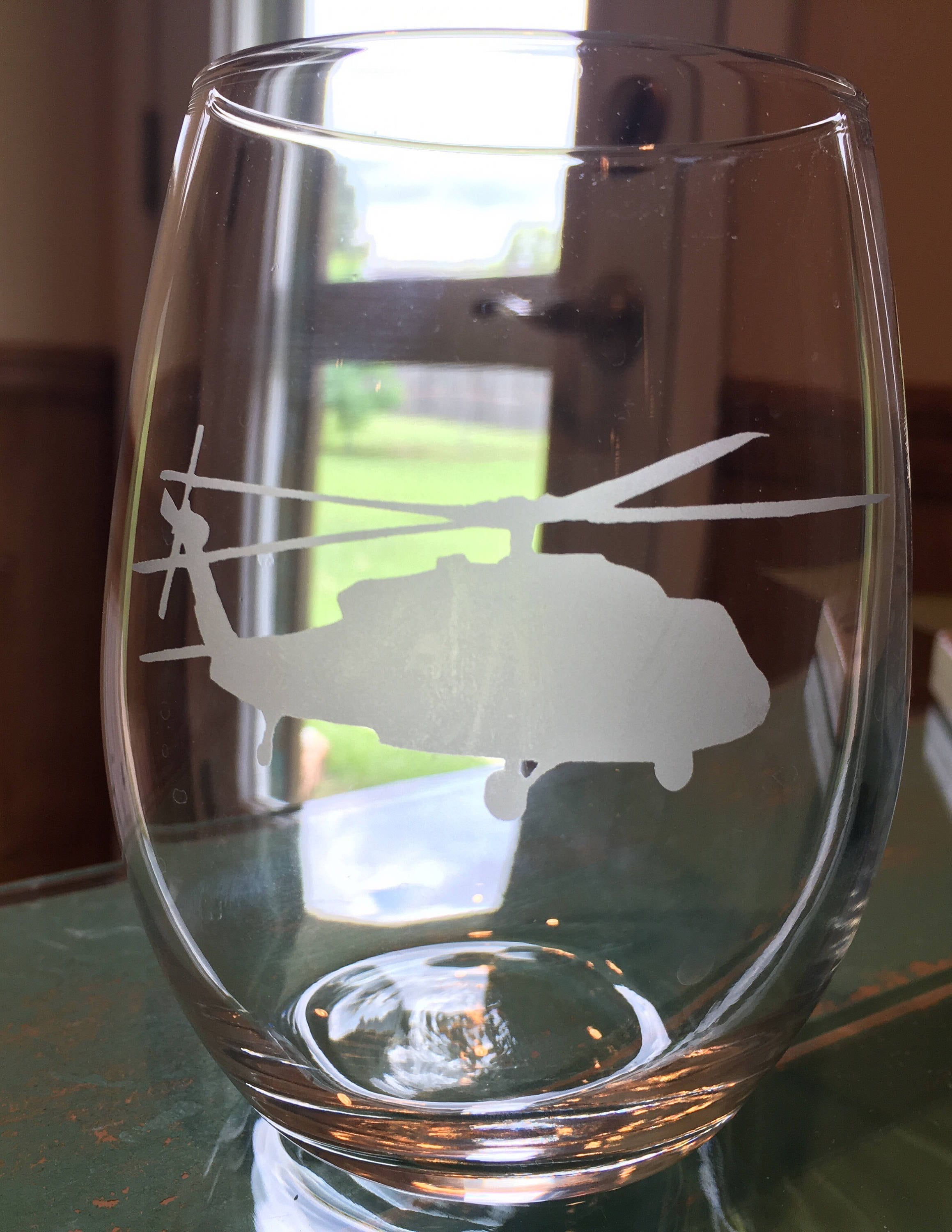 Navy Hawkeye Airplane & Helicopter Glassware; Naval Aviation Helo Plane ...