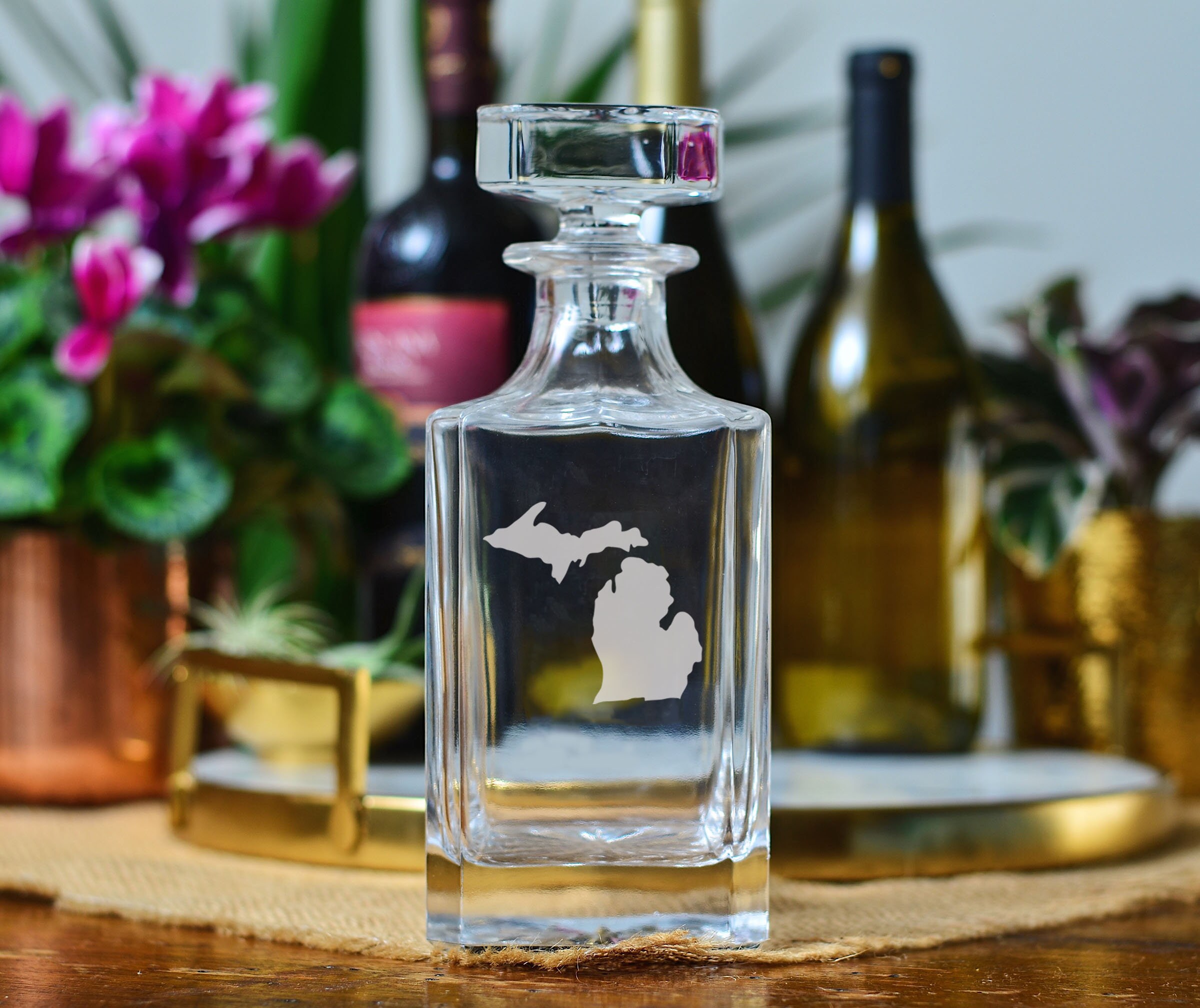 State of Michigan Glassware; University of Michigan Barware; Michigan ...