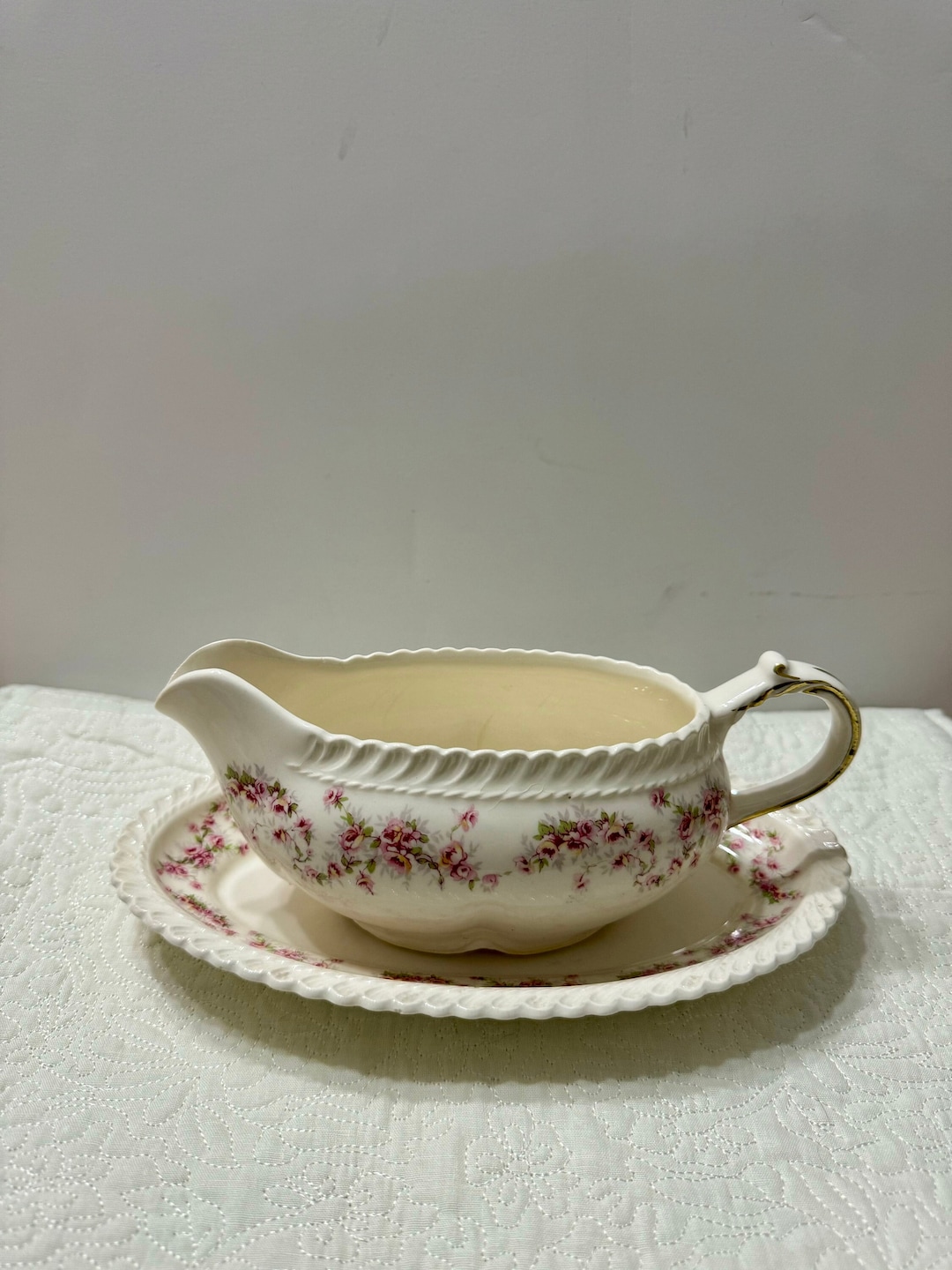 HARKER BRIDAL ROSE Royal Gadroon Vintage Gravy Boat and Dish - Etsy