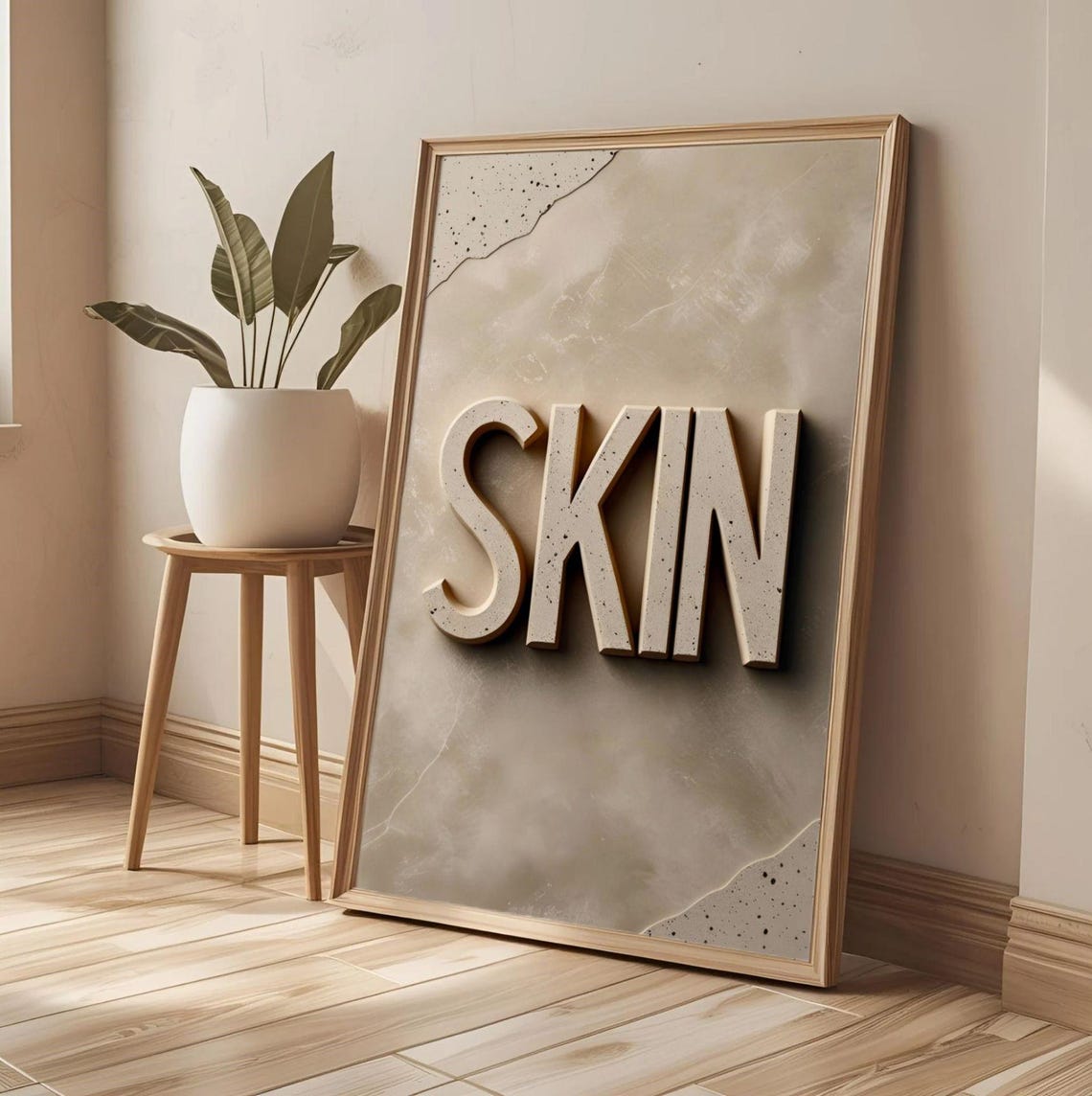 Esthetician Wall Art | Skin Embossed Typography Print | Dermatology Art ...