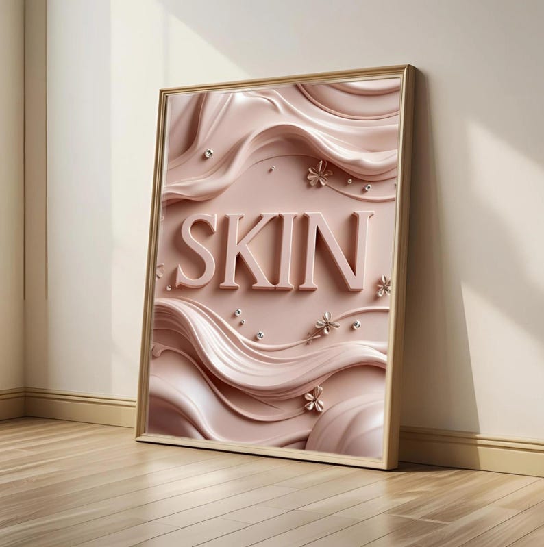 SKIN Typography Wall Art: Blush Printable for Estheticians, Med Spas ...