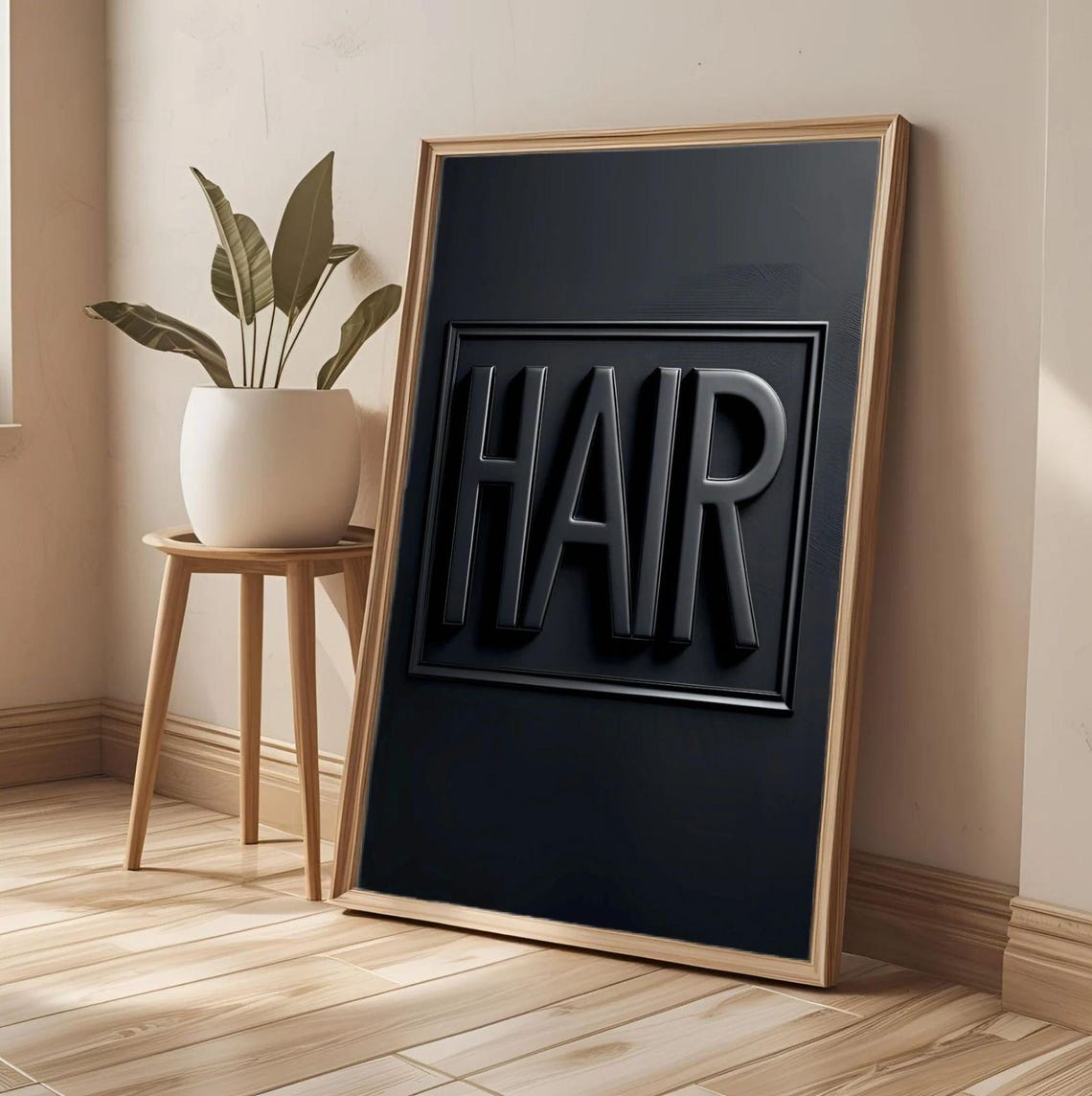 HAIR Typography Print | Modern Hair Salon Wall Art | Cosmetology & Hair ...