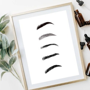 Eyebrow Chart Print, Brow Salon, Esthetician Room Decor, Brow ...