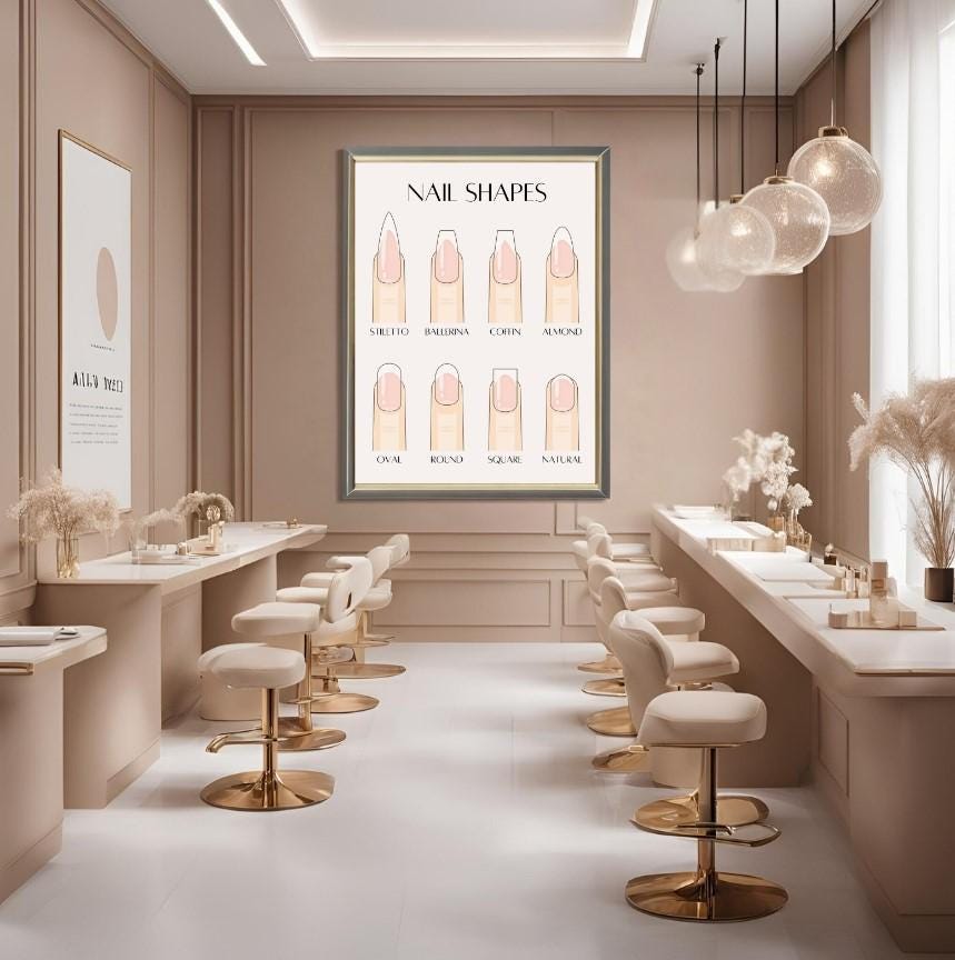 Nail Shapes Poster | Nail Tech & Beauty Salon Decor | Nail Salon Decor ...